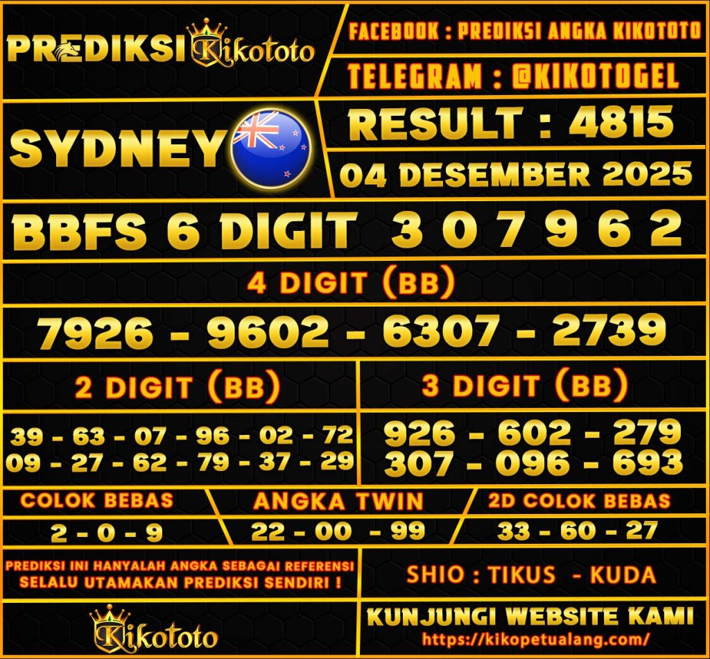 ek Prediksi Angka Sydney Kikotogel Terbaru
